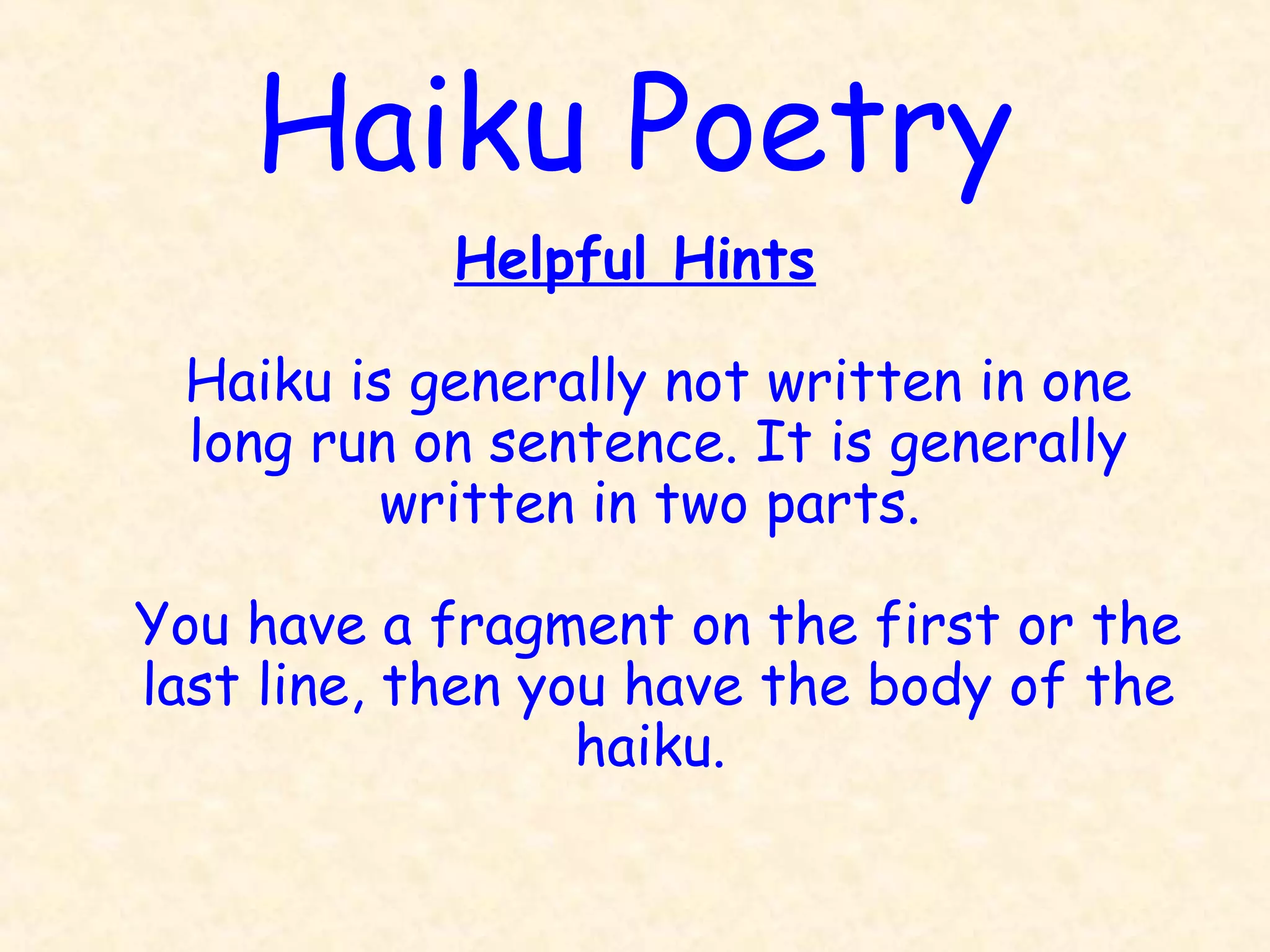 Haiku poetry | PPT