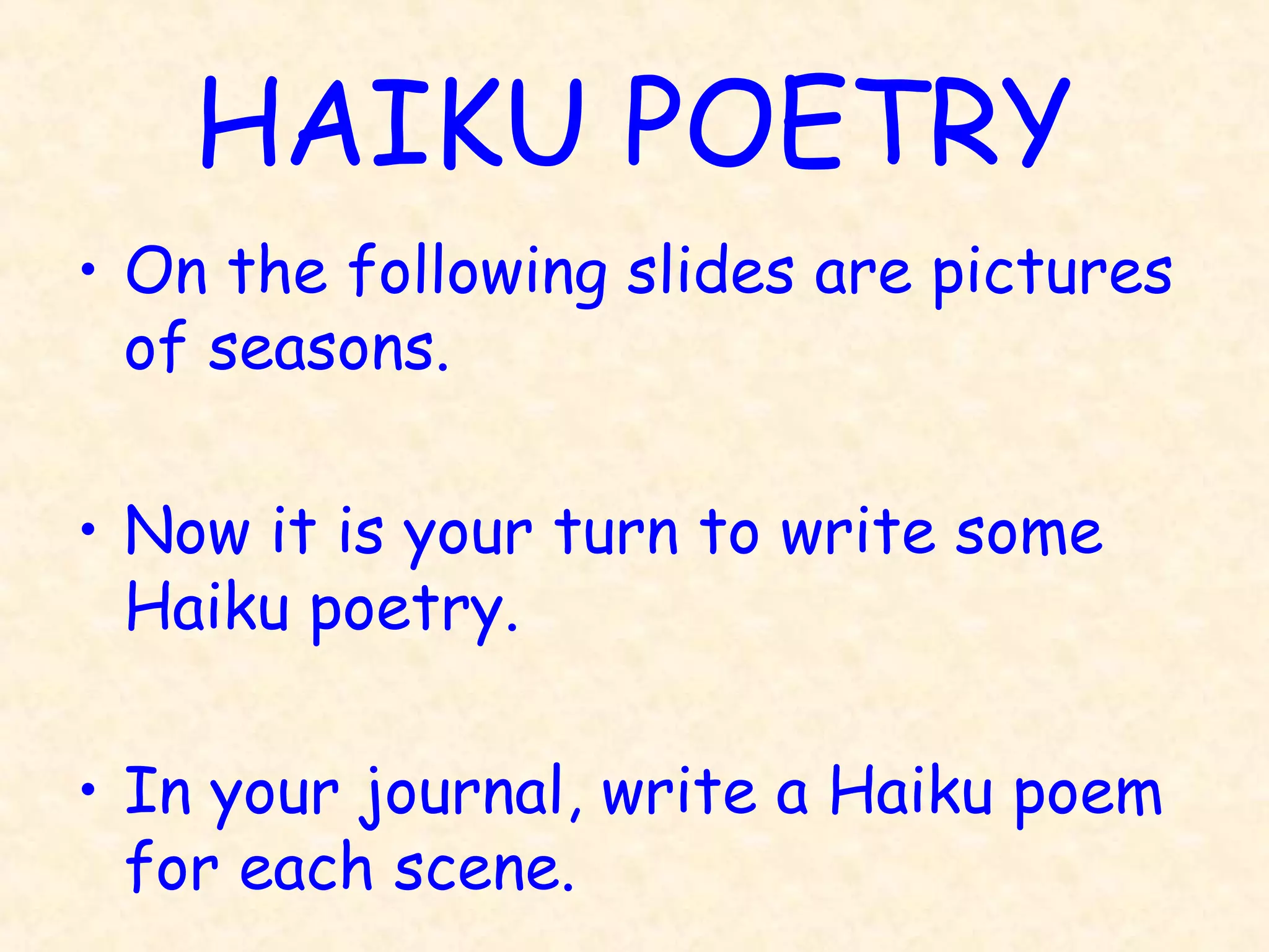 Haiku poetry ppt | PPT