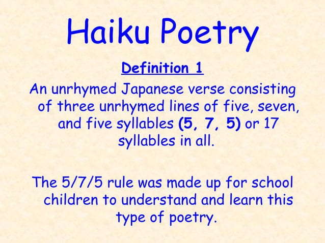 Haiku poetry ppt | PPT