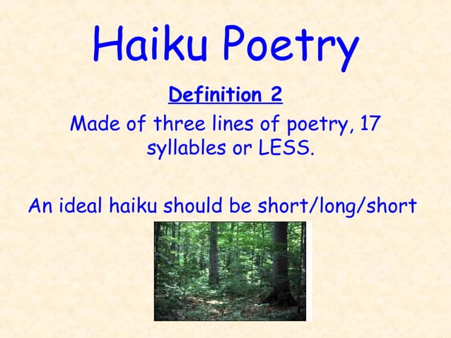 Haiku poetry ppt | PPT