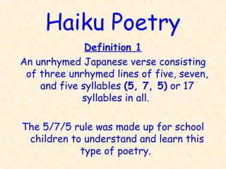 Haiku poetry ppt | PPT