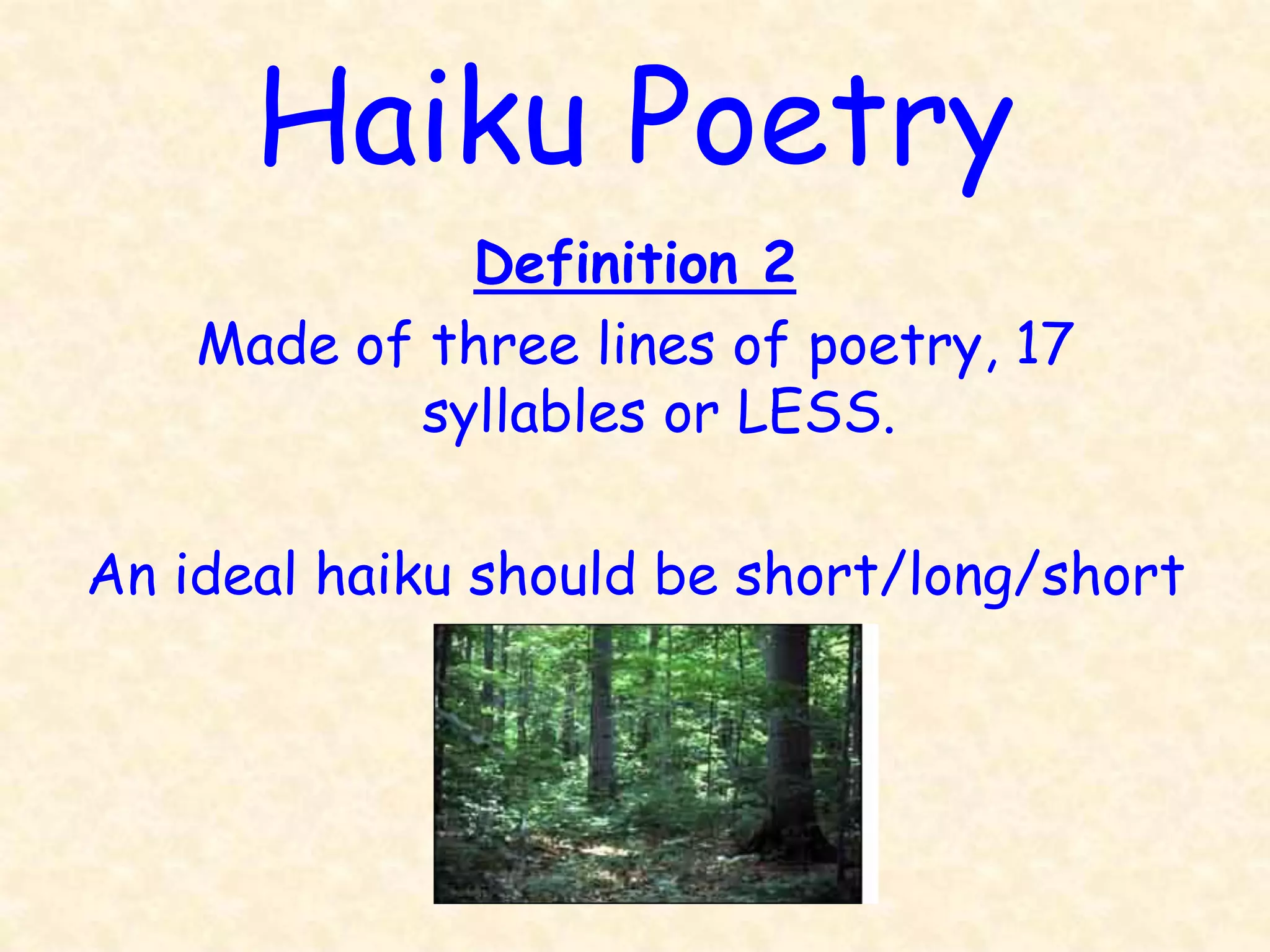 Haiku poetry tutorial | PPT