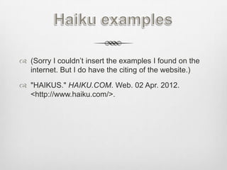 Haikus | PPTX