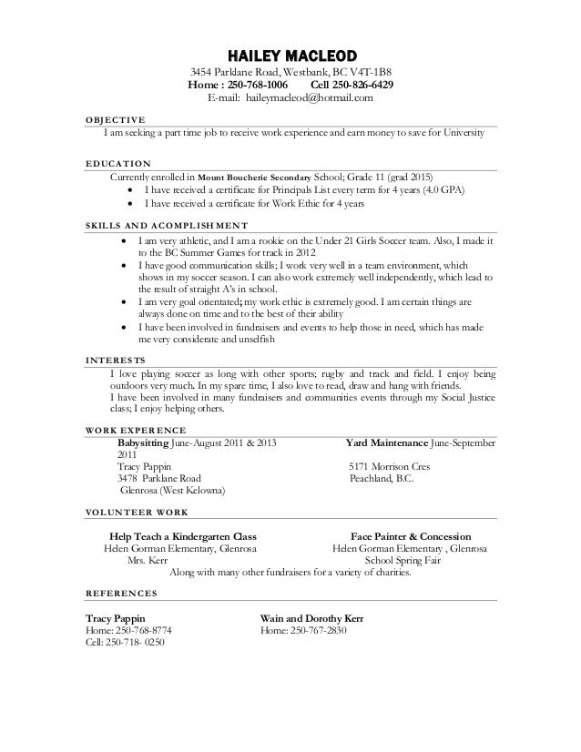 Hailey Macleod's Resume