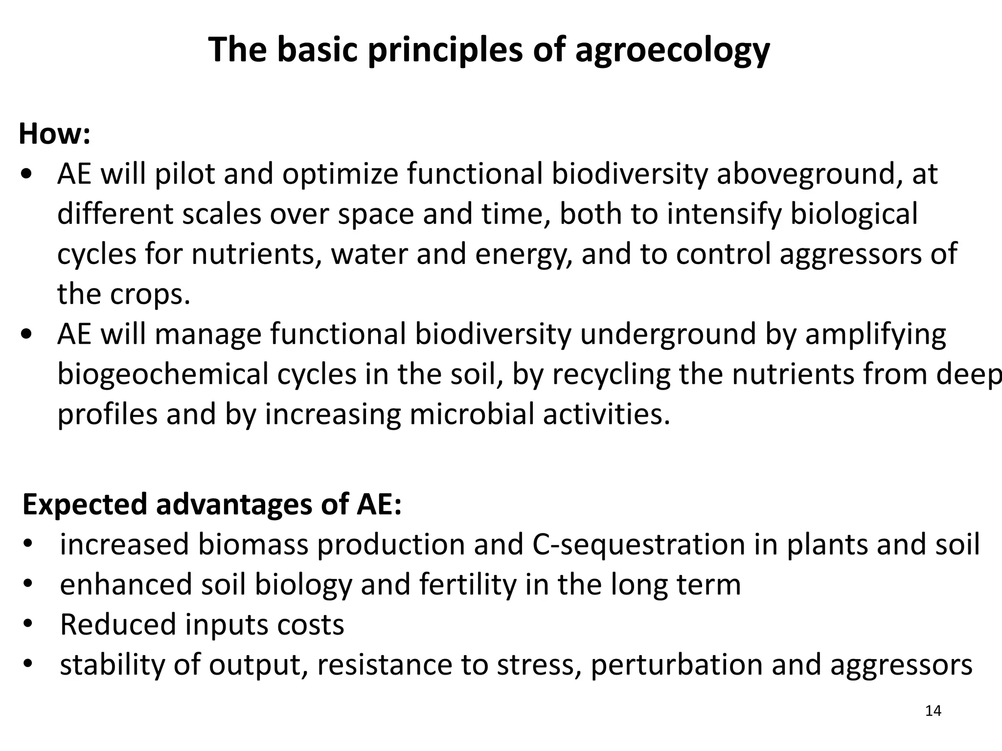 Enhancing the roles of ecosystem services in agriculture ...