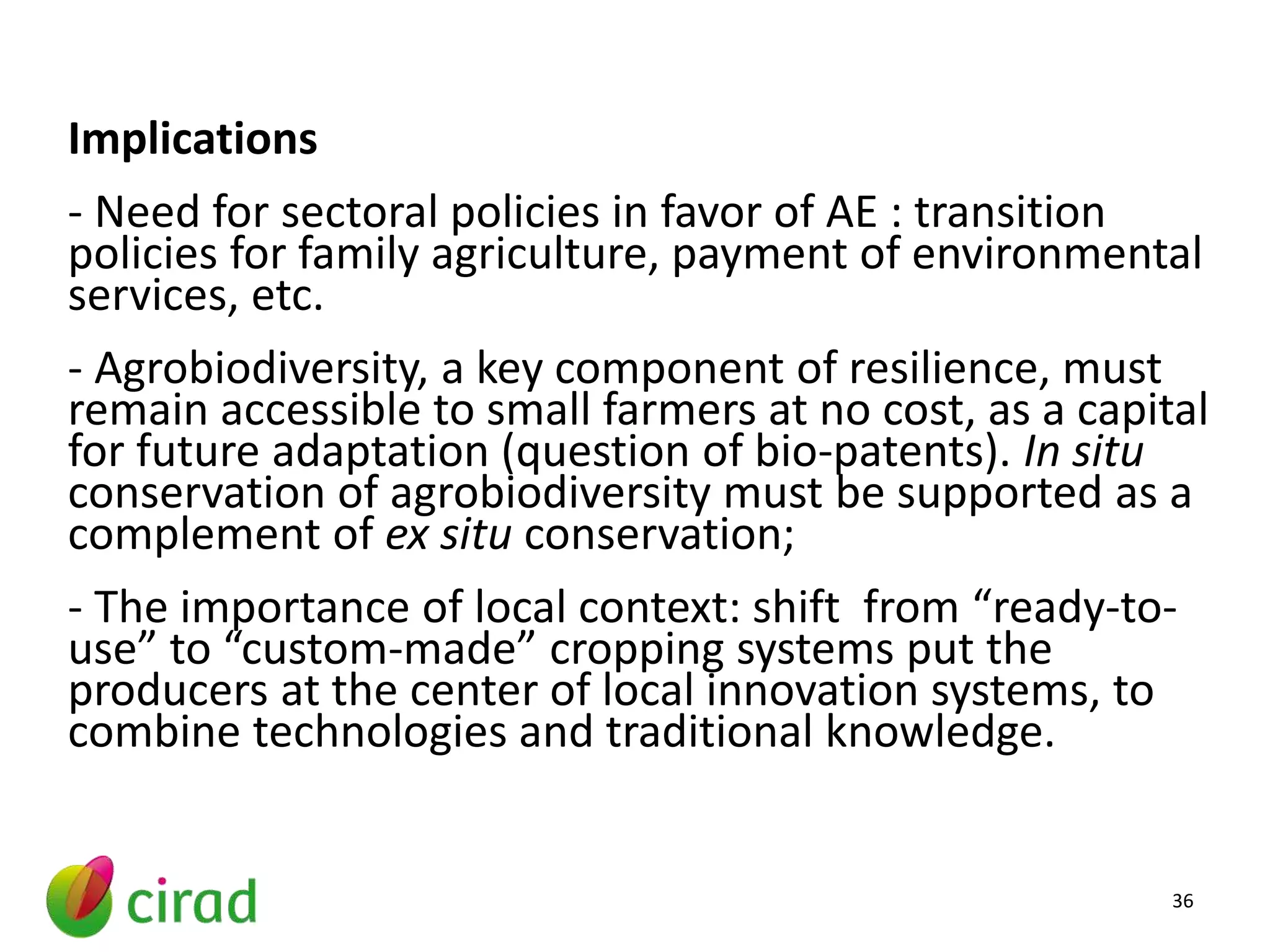 Enhancing the roles of ecosystem services in agriculture ...