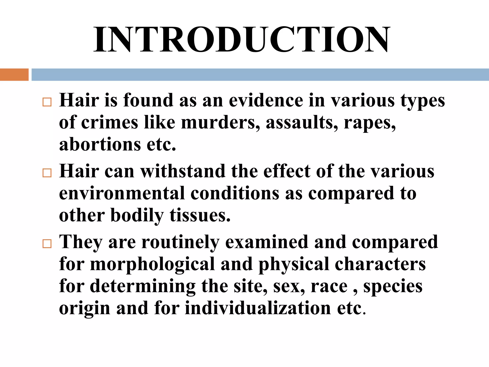 Hair as a forensic evidence | PPT