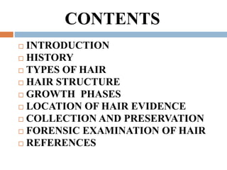 Hair as a forensic evidence | PPT