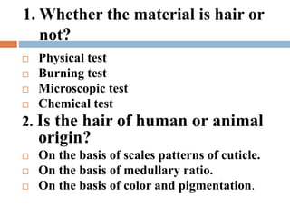 Hair as a forensic evidence | PPT