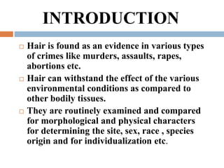 Hair as a forensic evidence | PPT