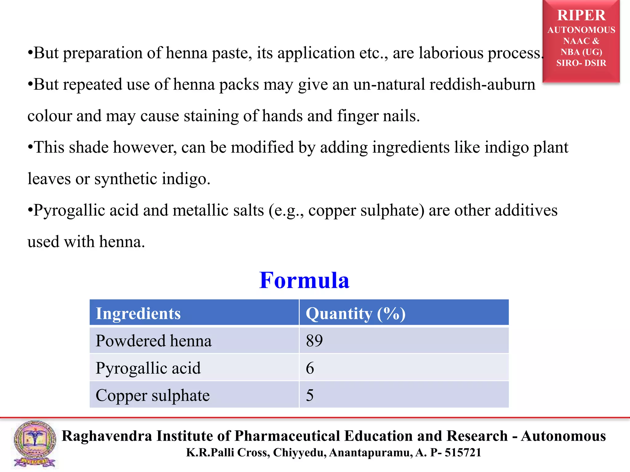 Hair Bleaches & Hair Colourants | PPTX