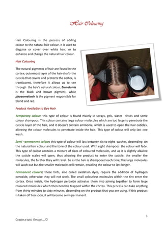 Hair colouring | PDF