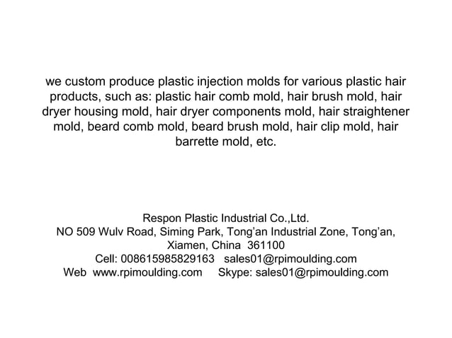 plastic hair comb mold, hair brush mold, hair barrette mold sales01 ...