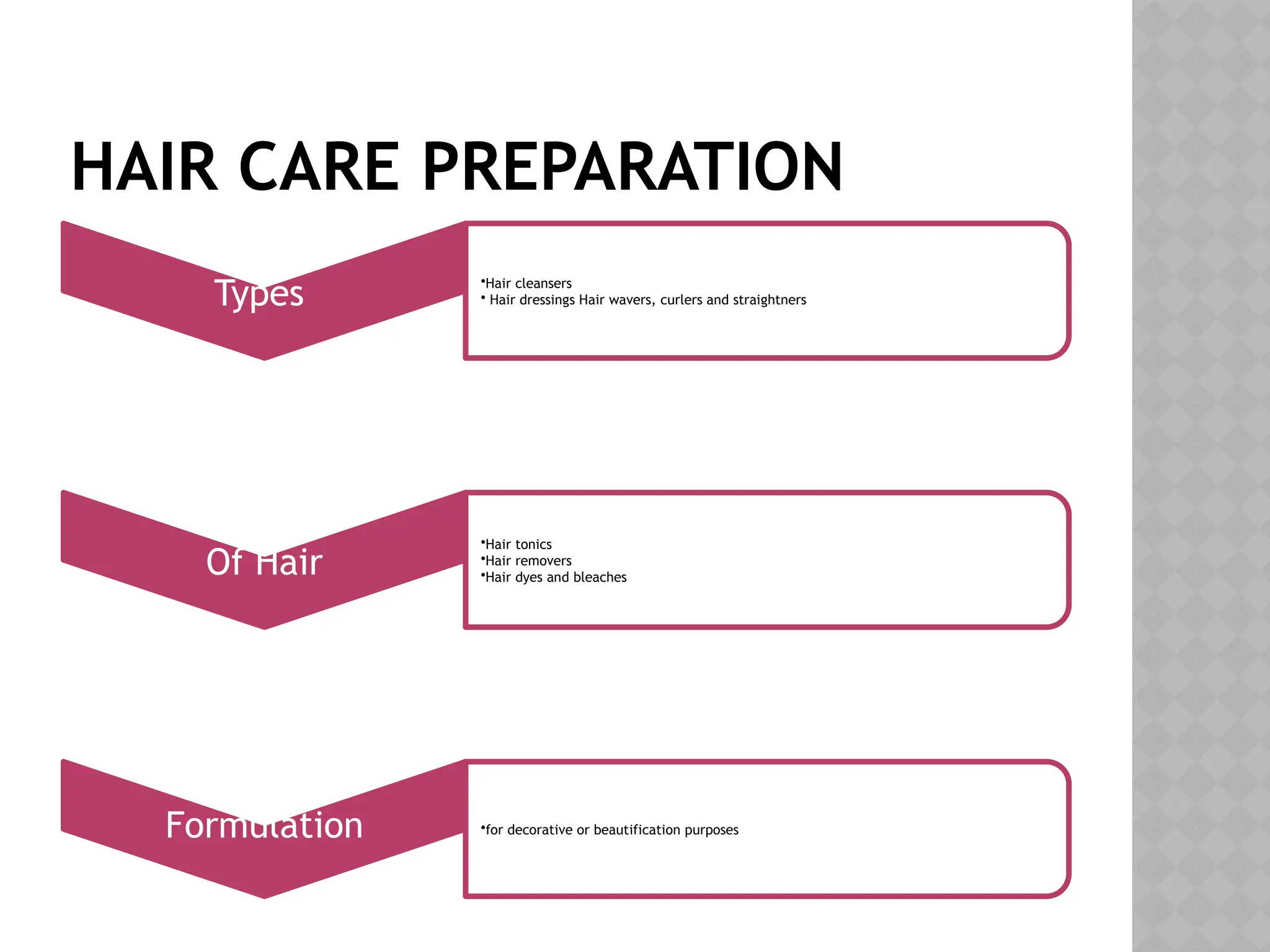 Hair cosmetics Formulation, Evaluation &Application | PPTX