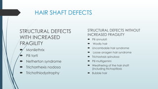 Dermatology based HAIR SHAFT DEFECTS.pptx