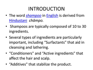 Hair shampoos | PPTX
