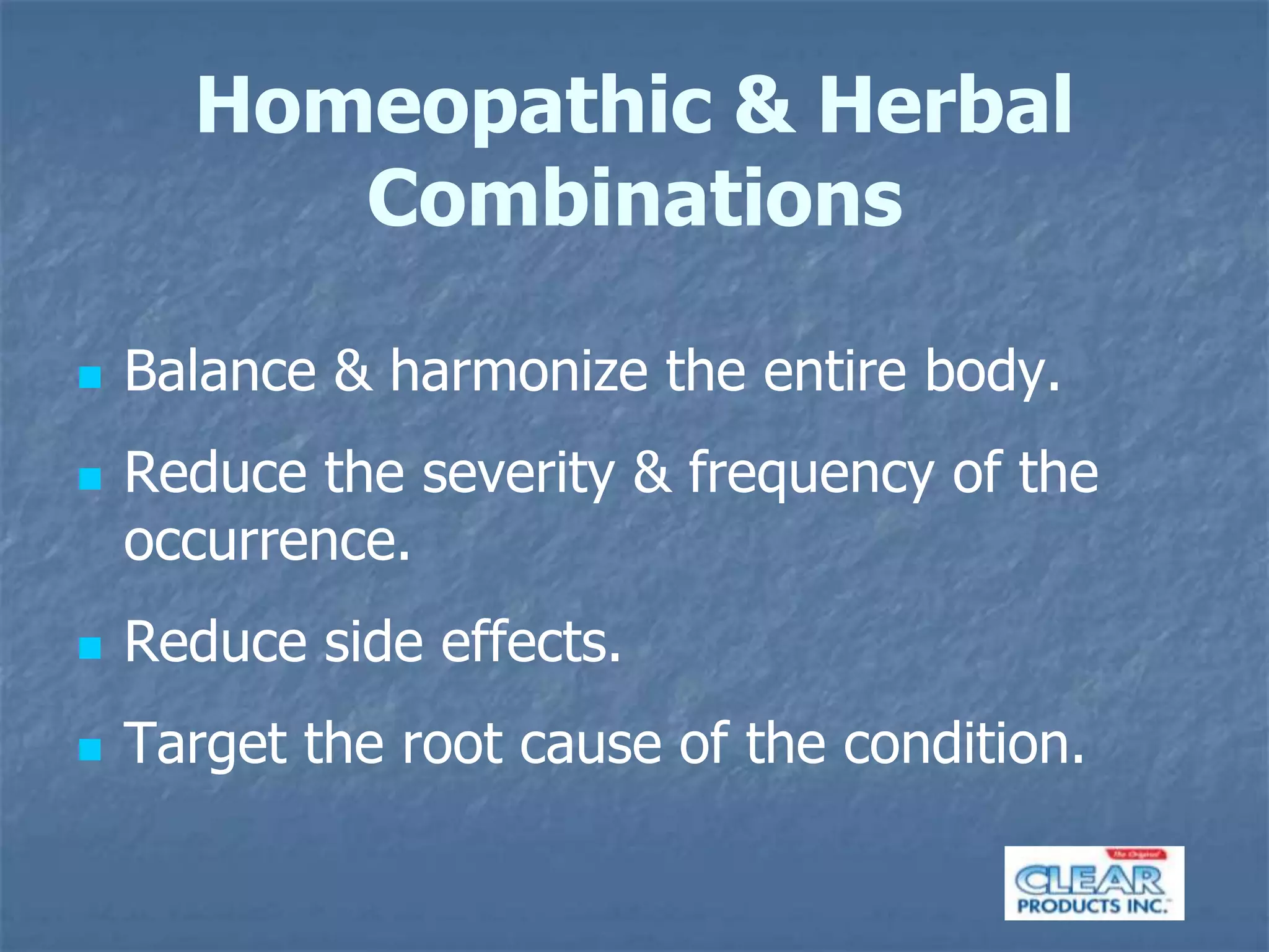 Clear Products Homeopathic/Herbal formulas | PPTX