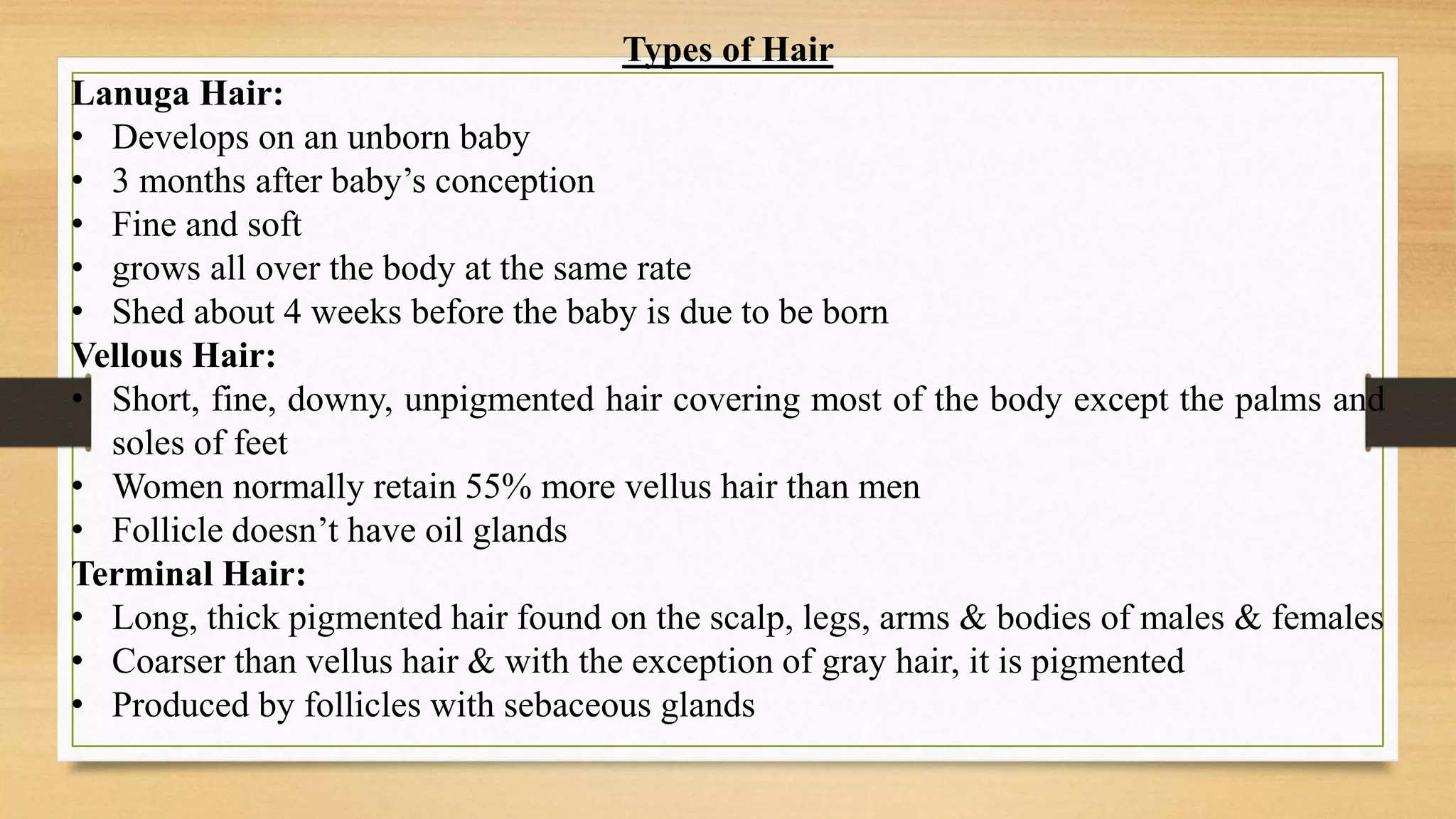 Hair structure and hair growth cycle | PPTX