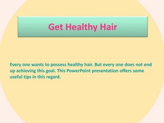 Tips for Healthy Hair | PDF