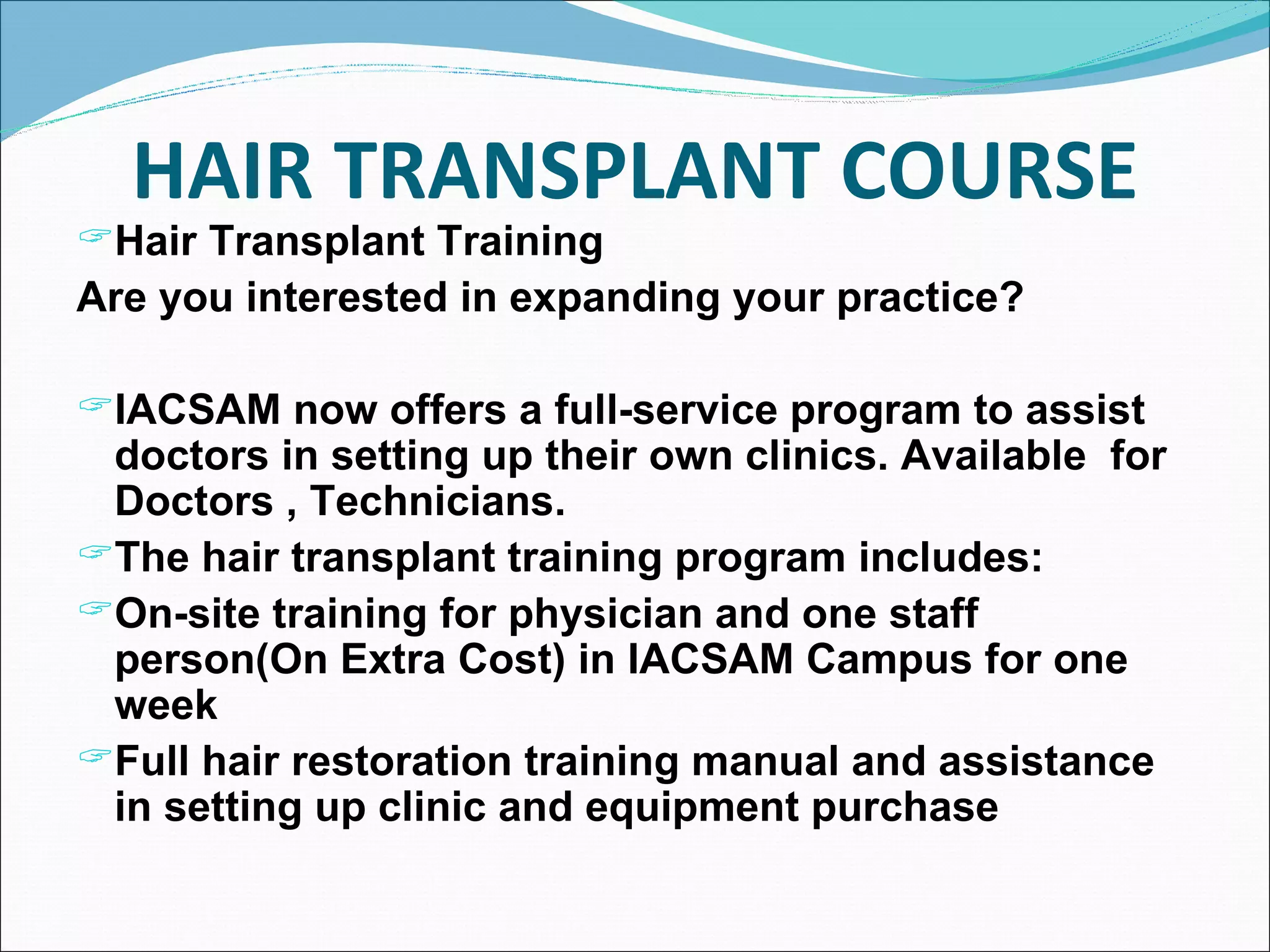 Hair Transplant Course | PPT | Skin and Dermatology | Diseases and ...