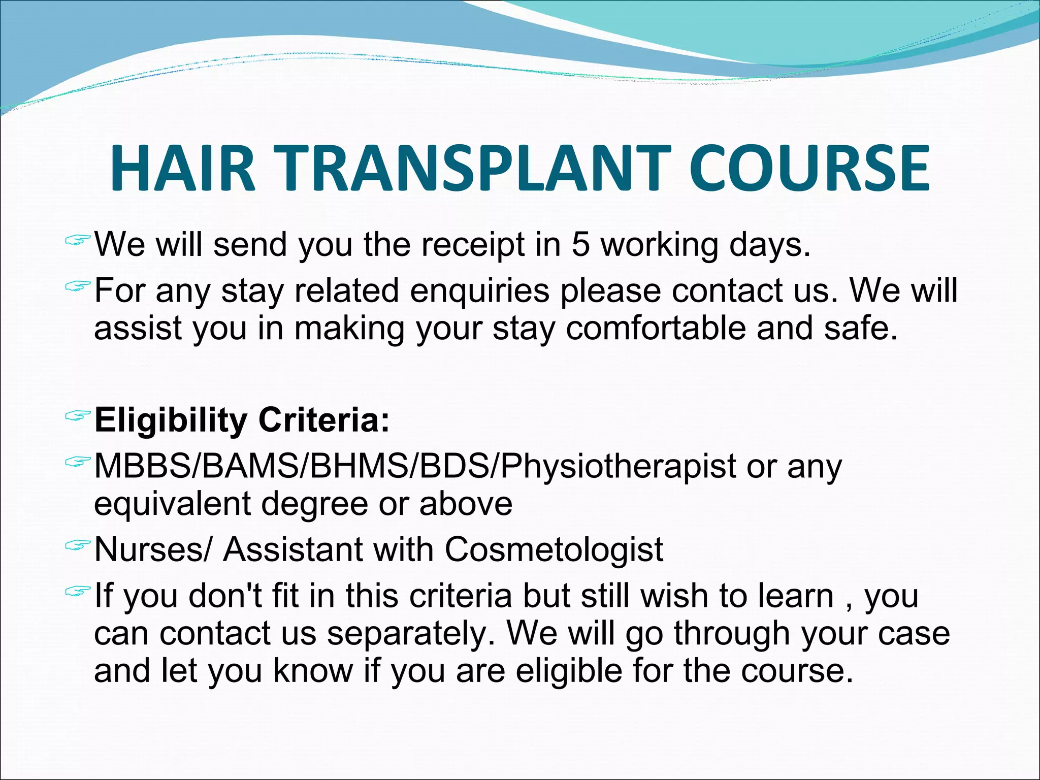 Hair Transplant Course | PPT | Skin and Dermatology | Diseases and ...