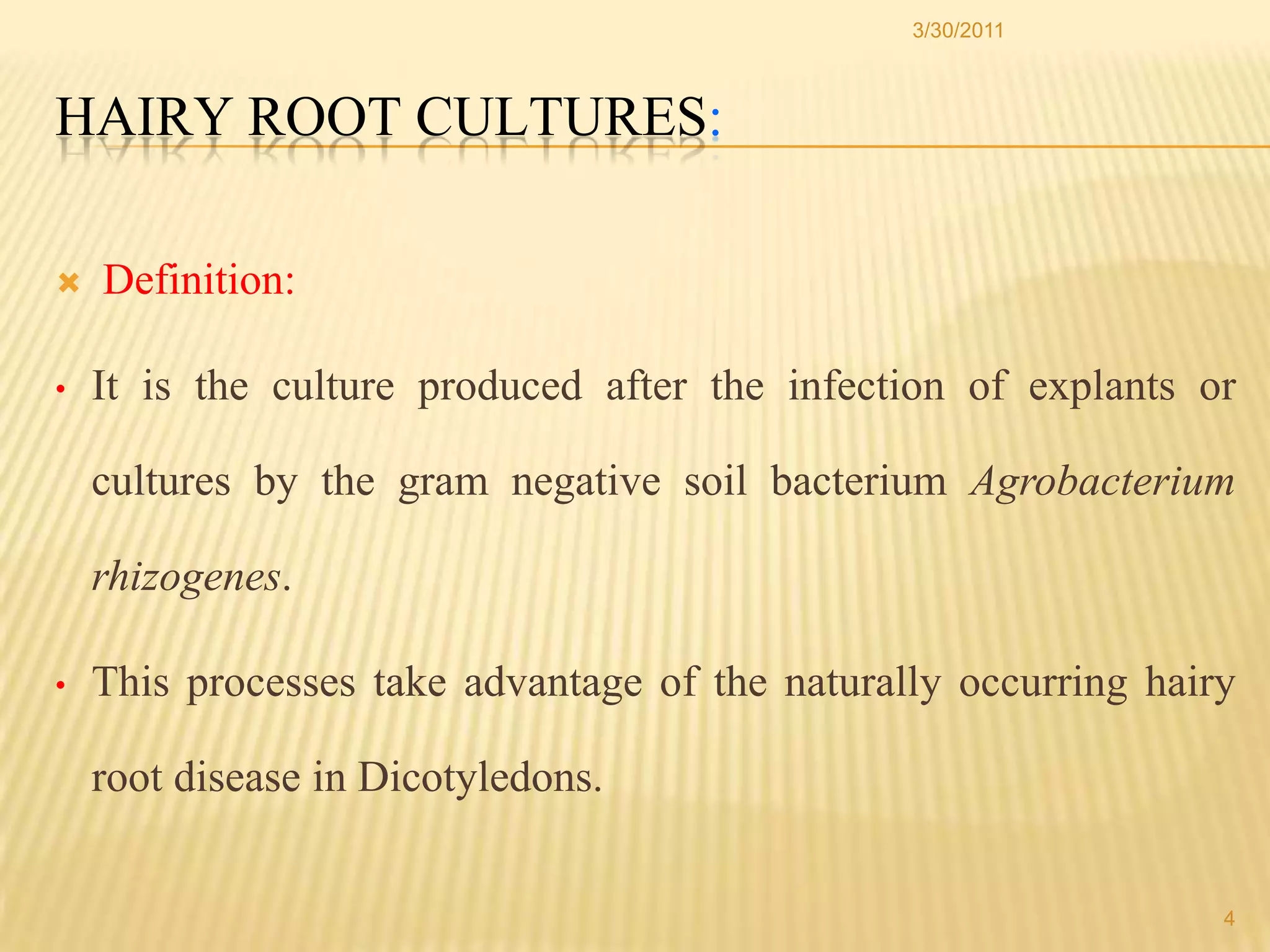 Hairy root cell culture | PPTX