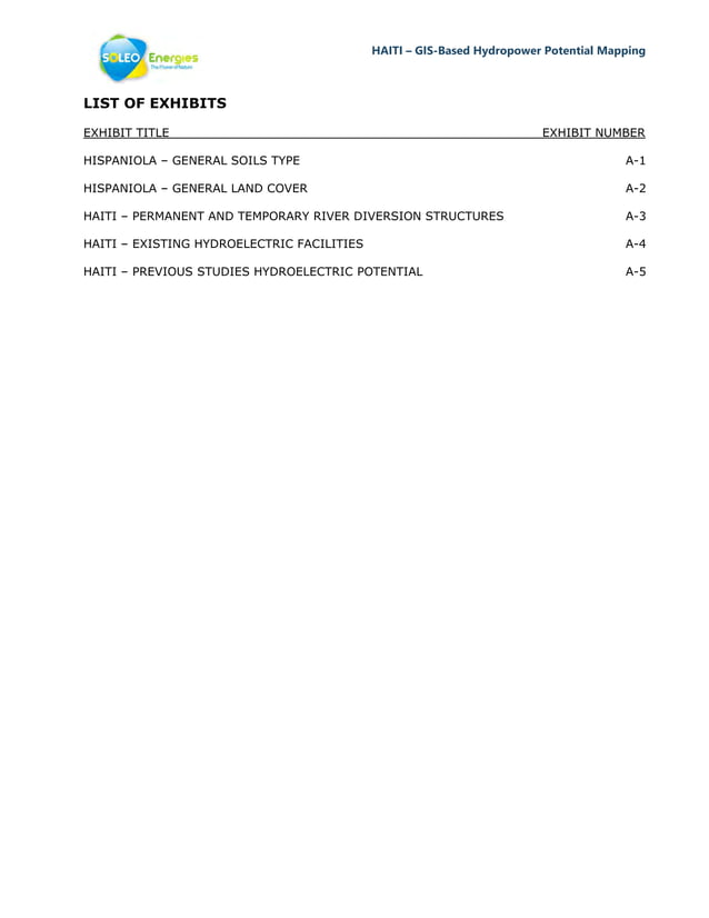 Haiti hydropower potential-Appendix-A | PDF