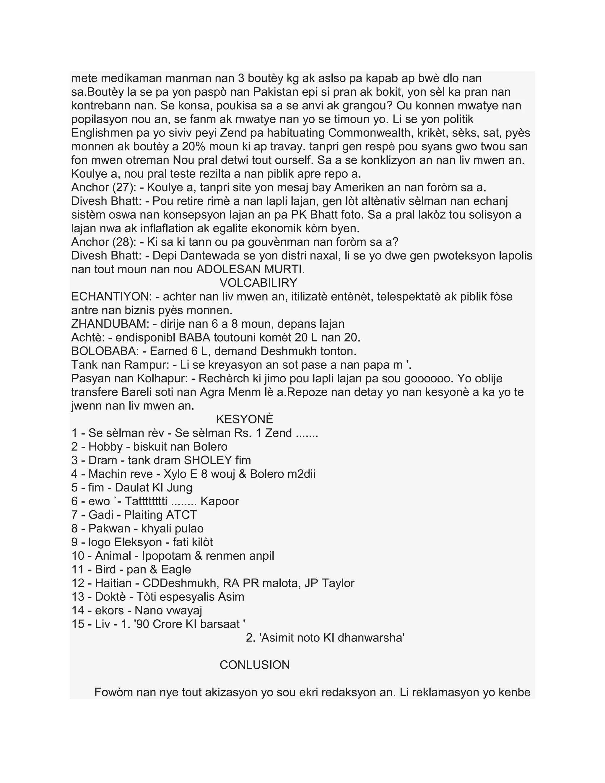 Haitian creole | DOCX