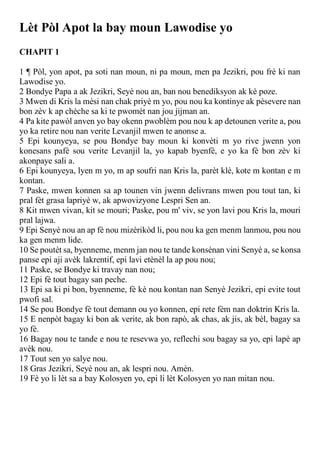 Haitian Creole - The Epistle of Paul the Apostle to the Laodiceans.pdf