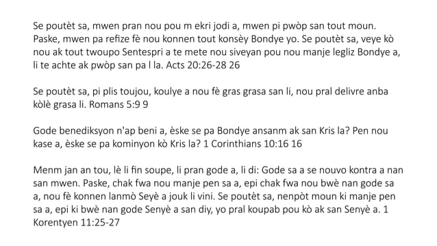 Haitian Creole (Kreyòl Ayisyen) - The Precious Blood of Jesus Christ ...