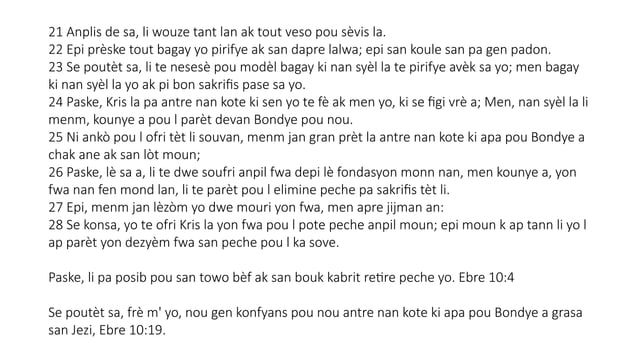 Haitian Creole (Kreyòl Ayisyen) - The Precious Blood of Jesus Christ ...