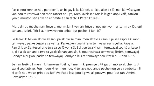 Haitian Creole (Kreyòl Ayisyen) - The Precious Blood of Jesus Christ ...