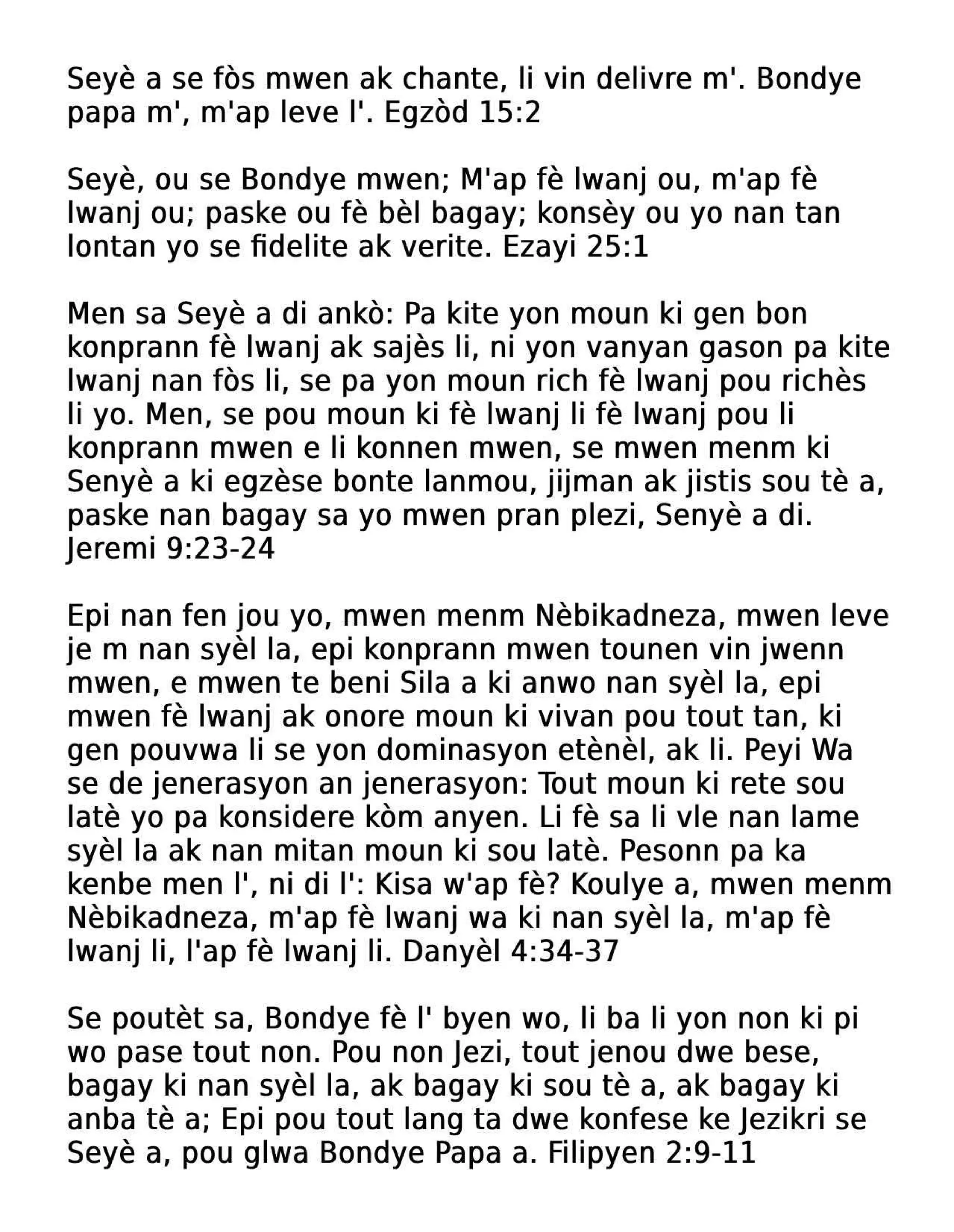 Haitian Creole Praise Worship Thanksgiving Tract | PDF