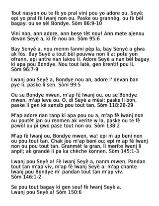 Haitian Creole Praise Worship Thanksgiving Tract | PDF