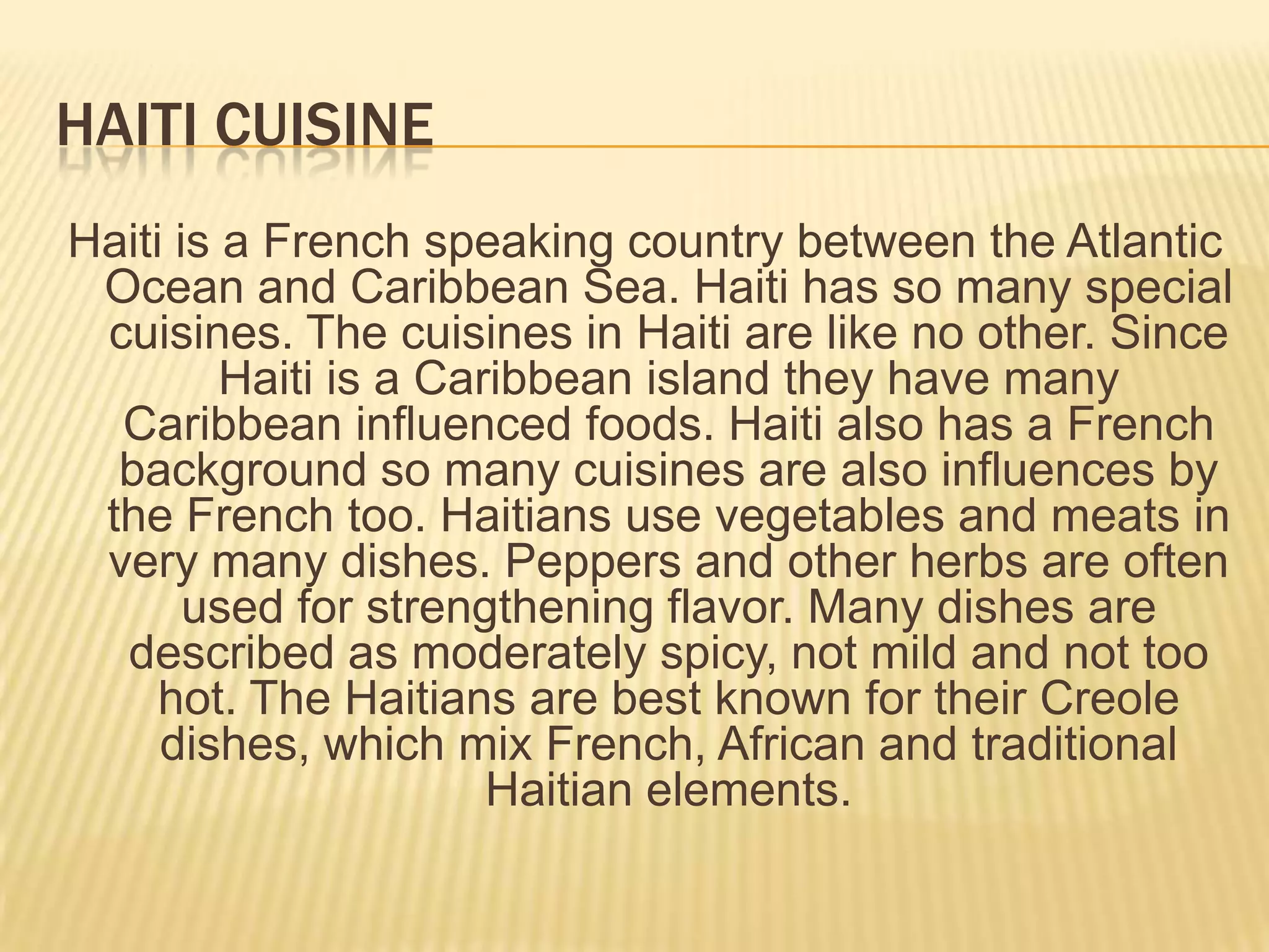 Haiti cuisine | PPTX