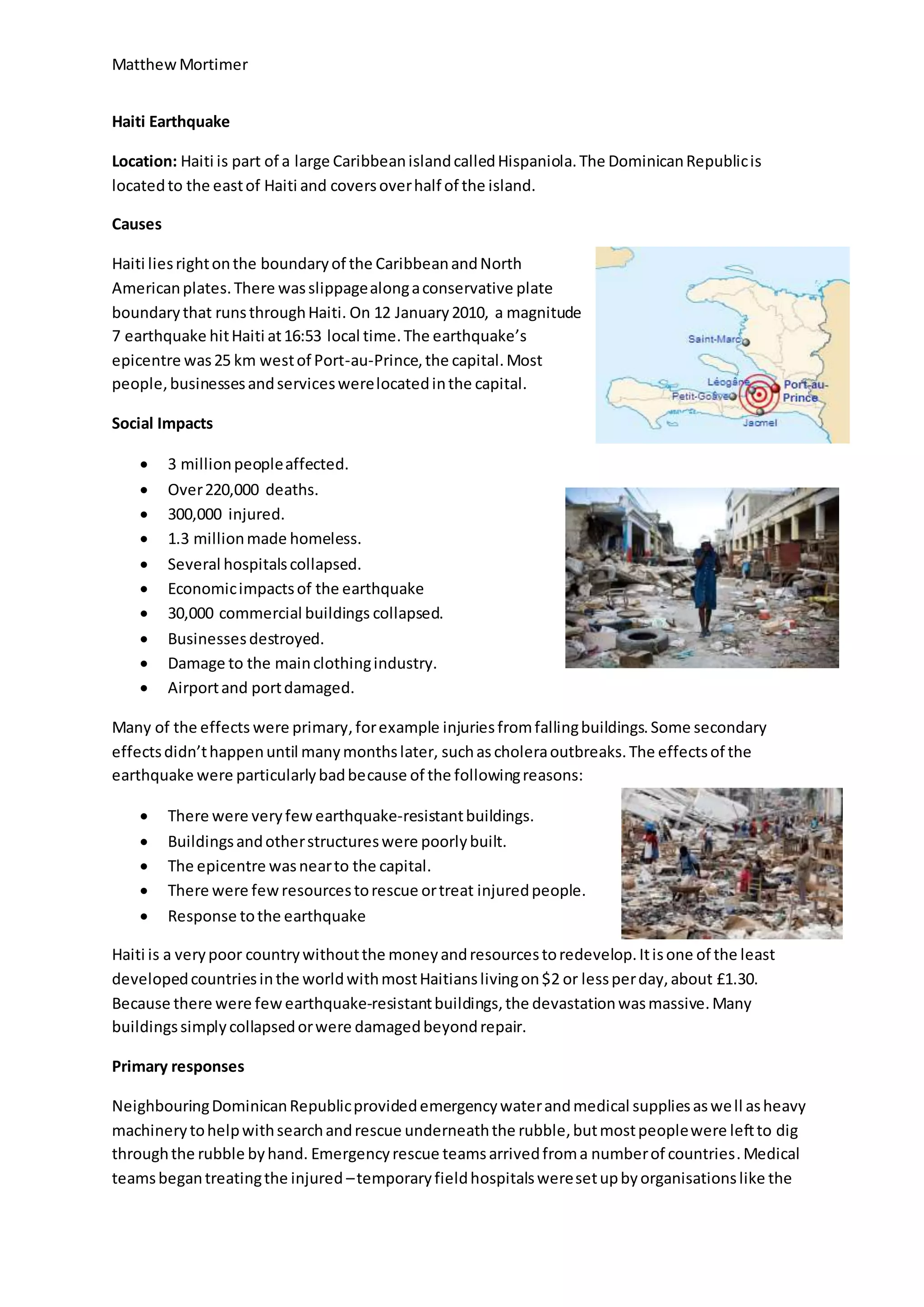 Haiti Earthquake Case Study | DOCX | Civil Engineering Industry ...