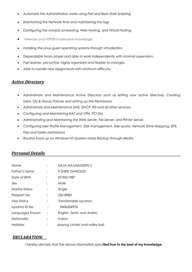 Haja najumudeen cv copy - copy | DOC