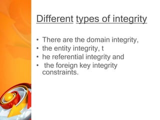integrity constraints | PPTX