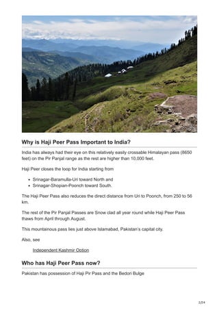 Haji peer pass kashmir debacle of 1965 | PDF