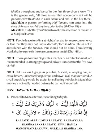 Hajj or Umrah Tour Plan - Guide Book | PDF