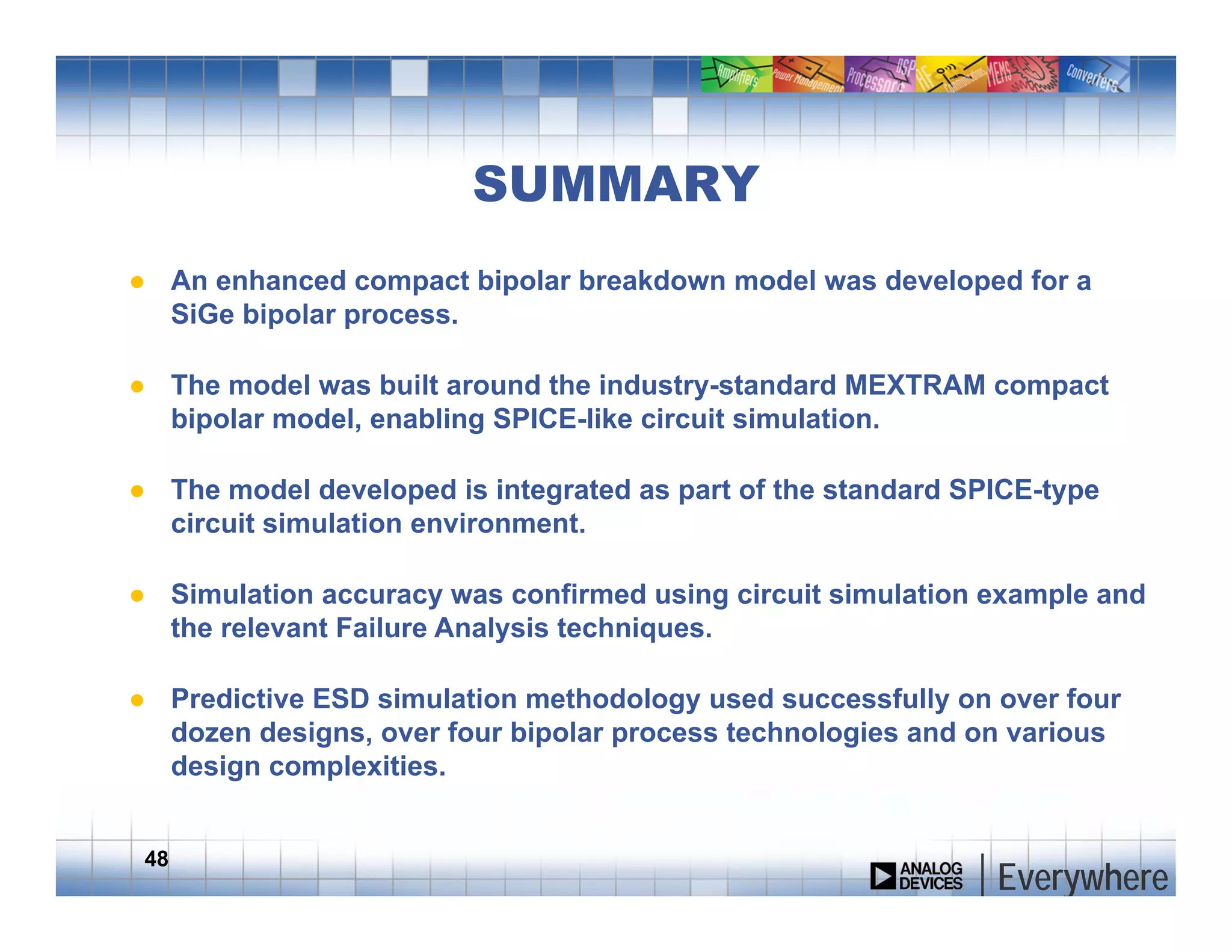 SPICE Compatible Models for Circuit Simulation of ESD Events | PDF