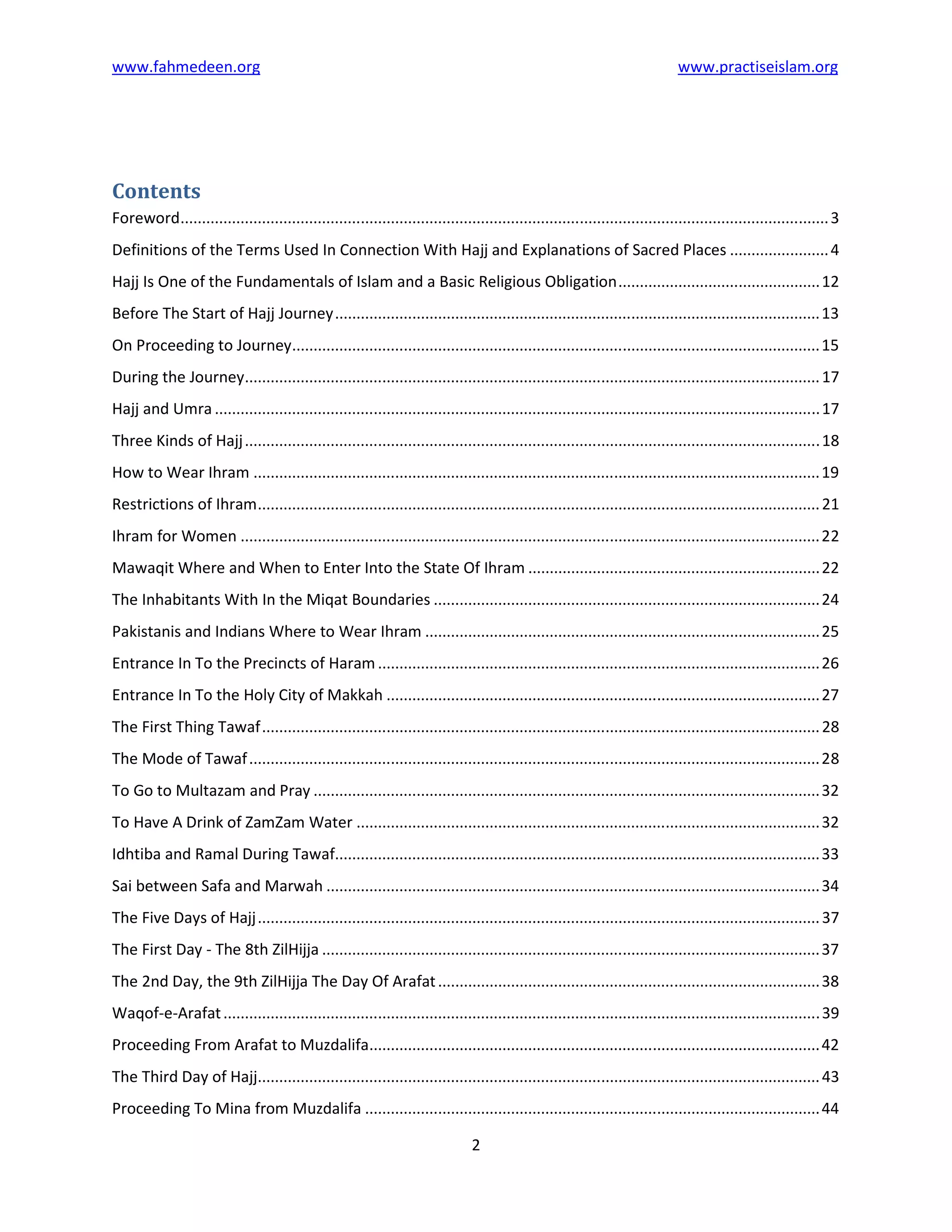 Hajj merits and precepts | PDF