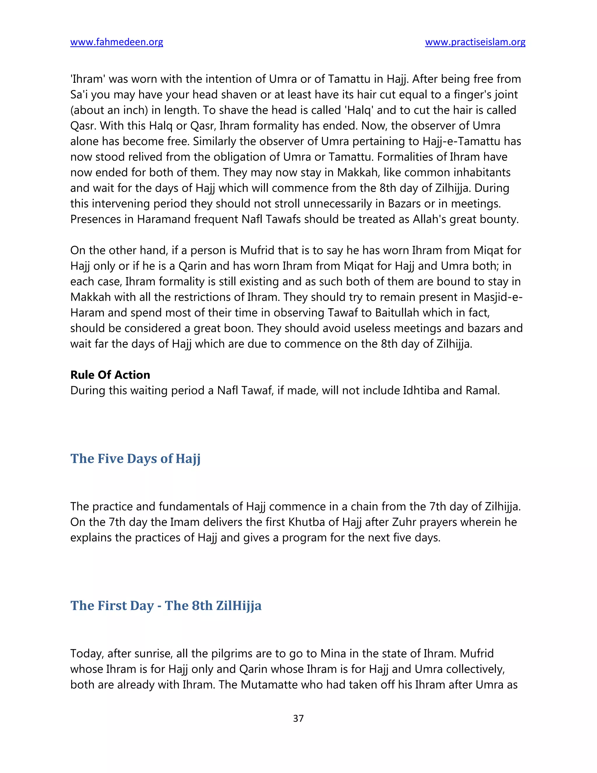 Hajj merits and precepts | PDF