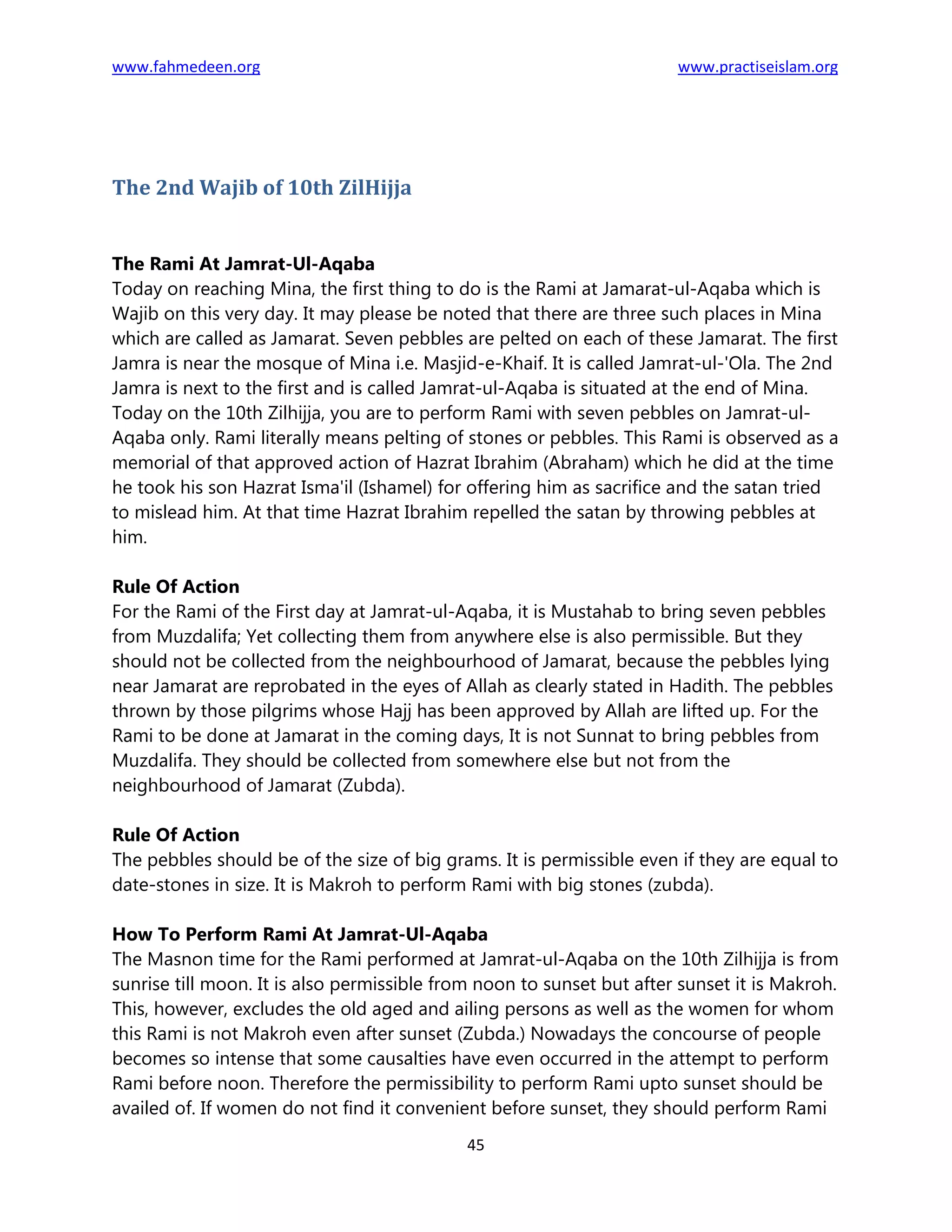 Hajj merits and precepts | PDF