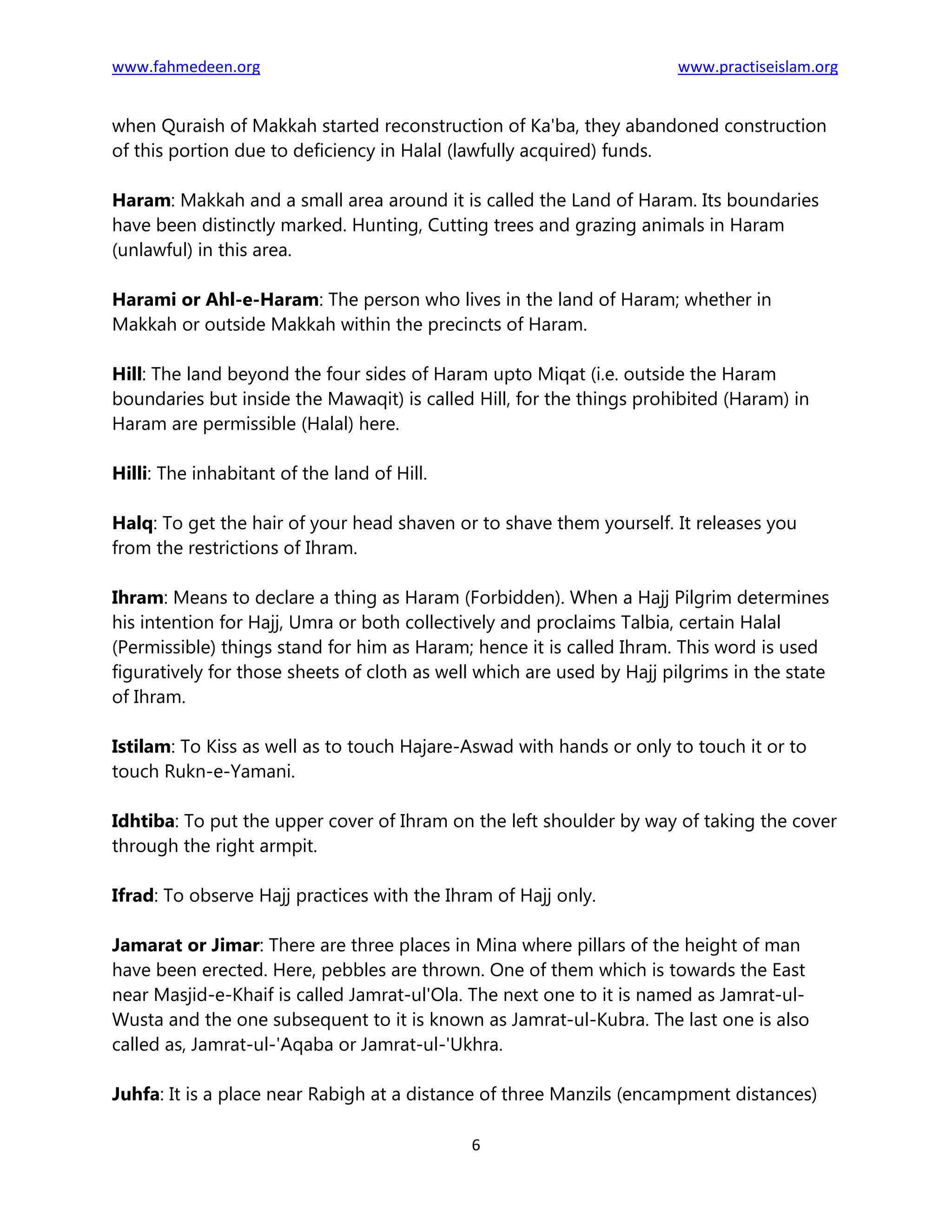 Hajj merits and precepts | PDF