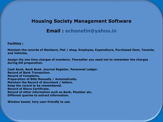 Housing Society Management Desktop Software | PPT