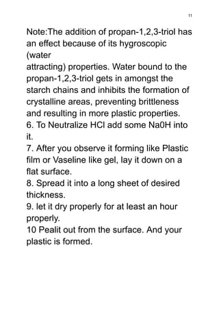 Making plastic from starch | PDF