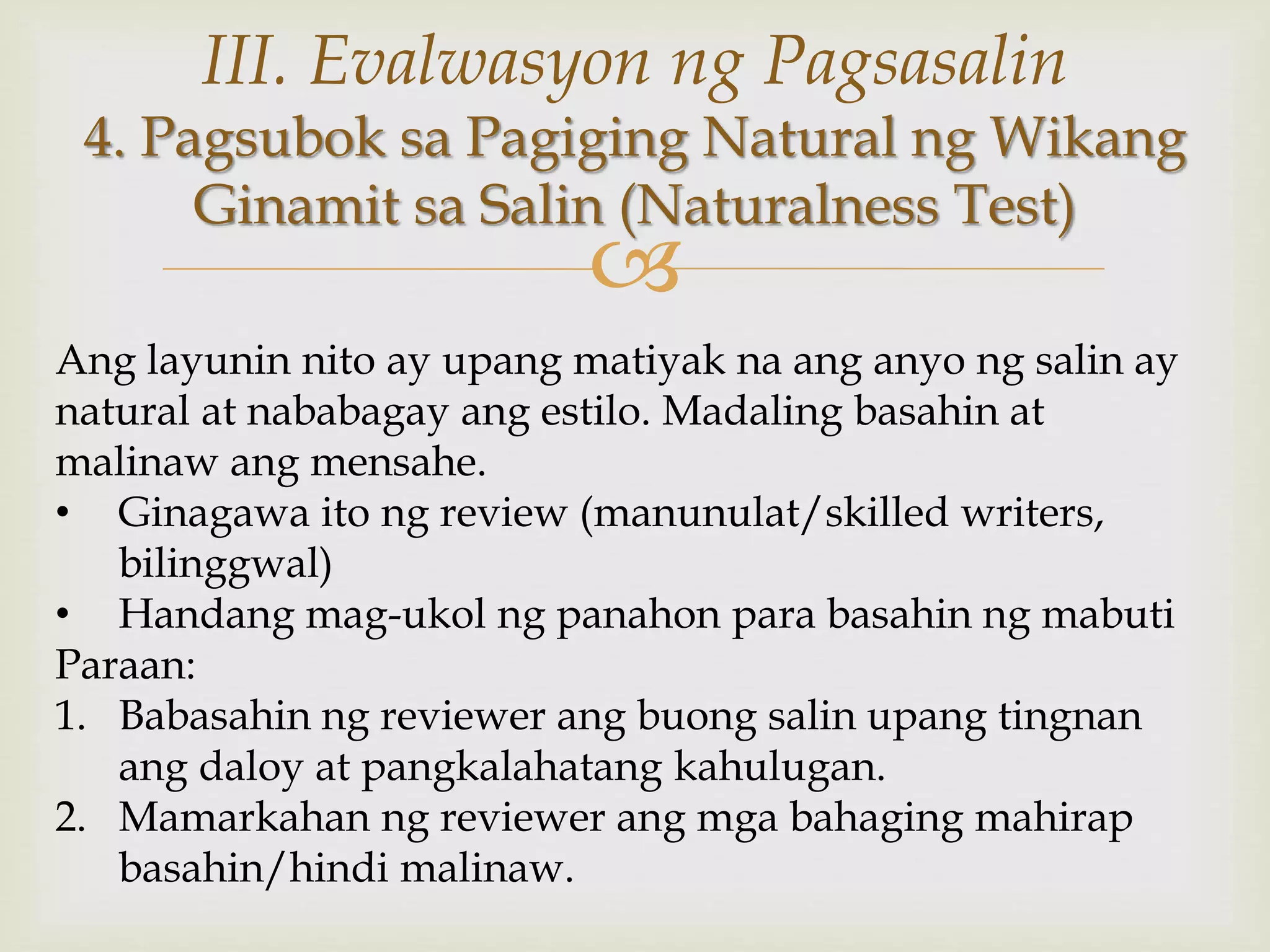 Hakbang-hakbang na Yugto ng Pagsasalin | PPTX