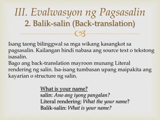Hakbang-hakbang na Yugto ng Pagsasalin | PPTX