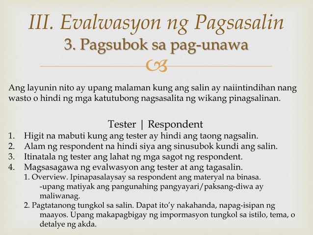 Hakbang-hakbang na Yugto ng Pagsasalin | PPTX